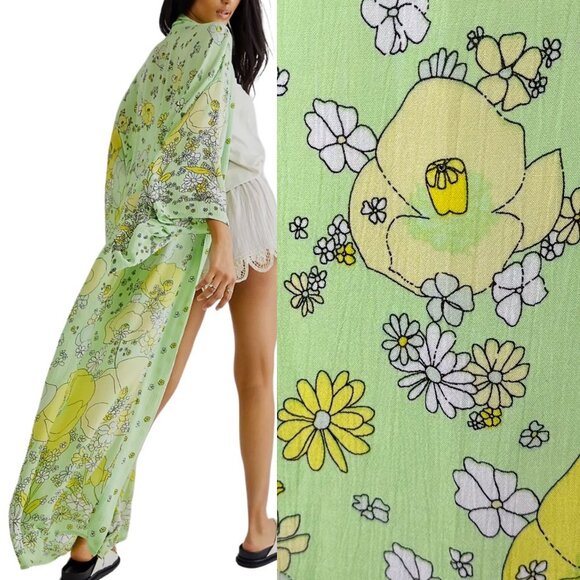 Free People | Kimonos & Yukatas | Free People Hidden Hills Maxi Long ...